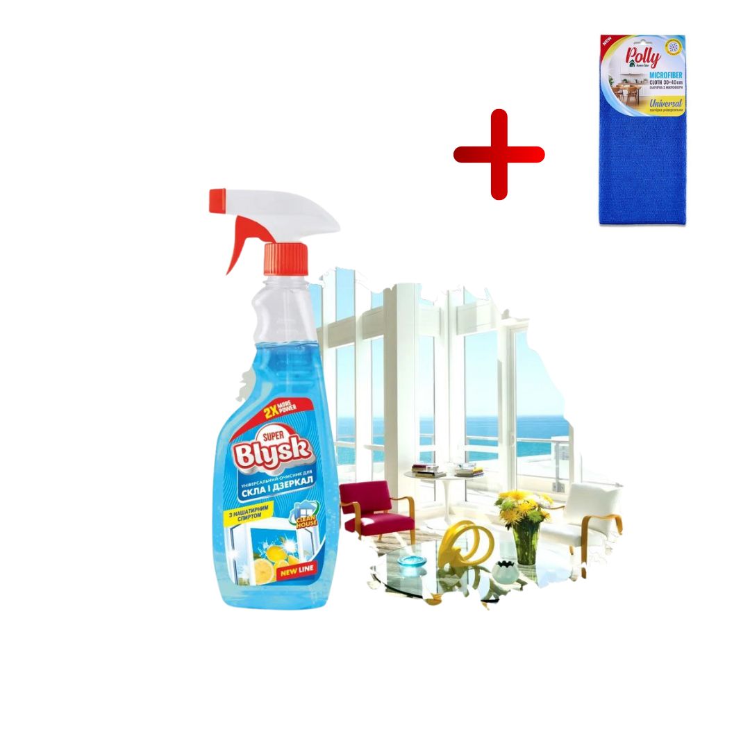 Spray geamuri 500 ml + microfibra – TEO & Co